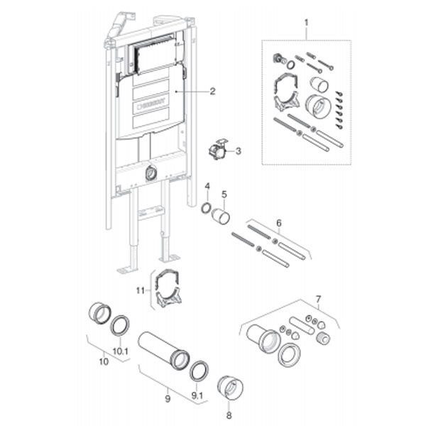 Geberit Duofix Elements For Wall-Hung WC Sigma Corner Construction ...