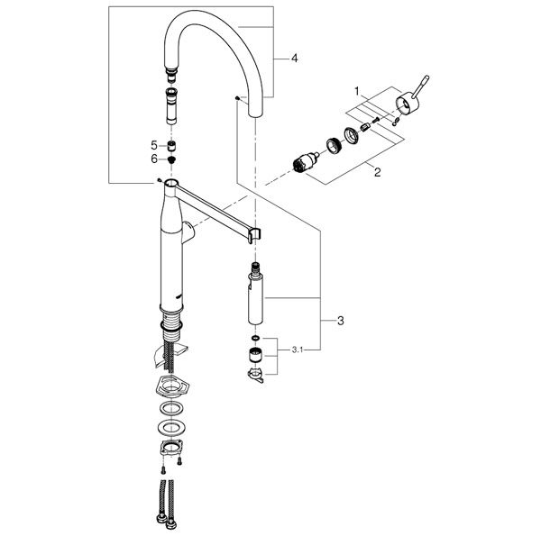 Grohe Essence Single-lever Kitchen Sink Mixer 30294DC0 Spare Parts