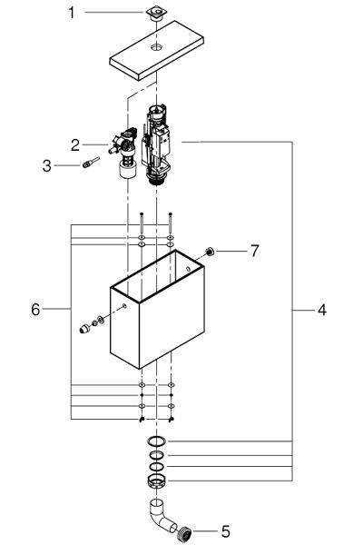 Grohe Cube Ceramic Exposed Flushing Cistern For Close Coupled 39489000 ...