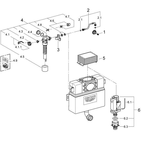 Grohe WC Concealed Cistern 38422000 Spare Parts