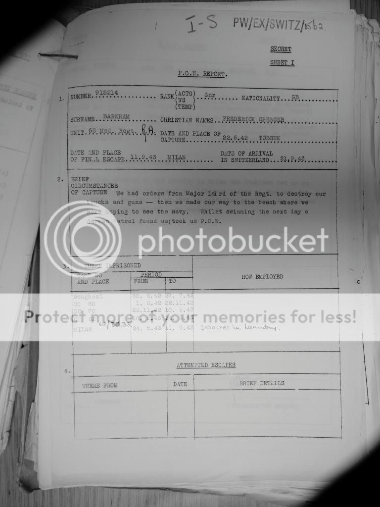 Frederick Spencer Barkham No1/ No7 Commando